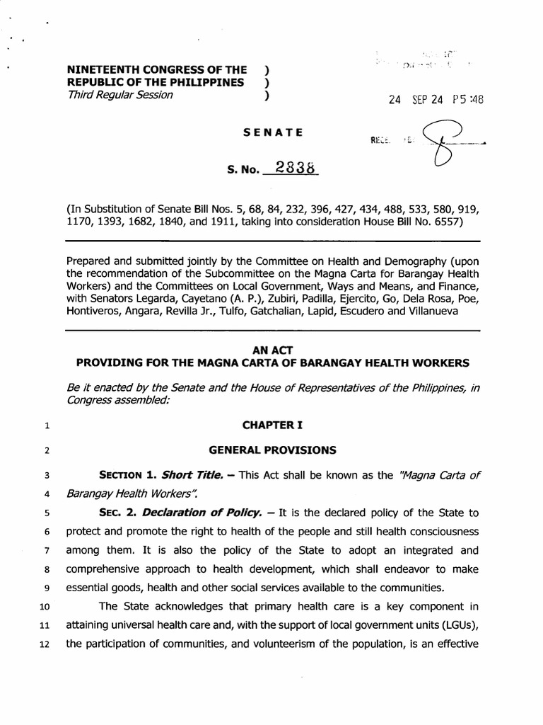 Third Regular Session: Nineteenth Congress OF THE) Republic OF THE Philippines) ) | PDF