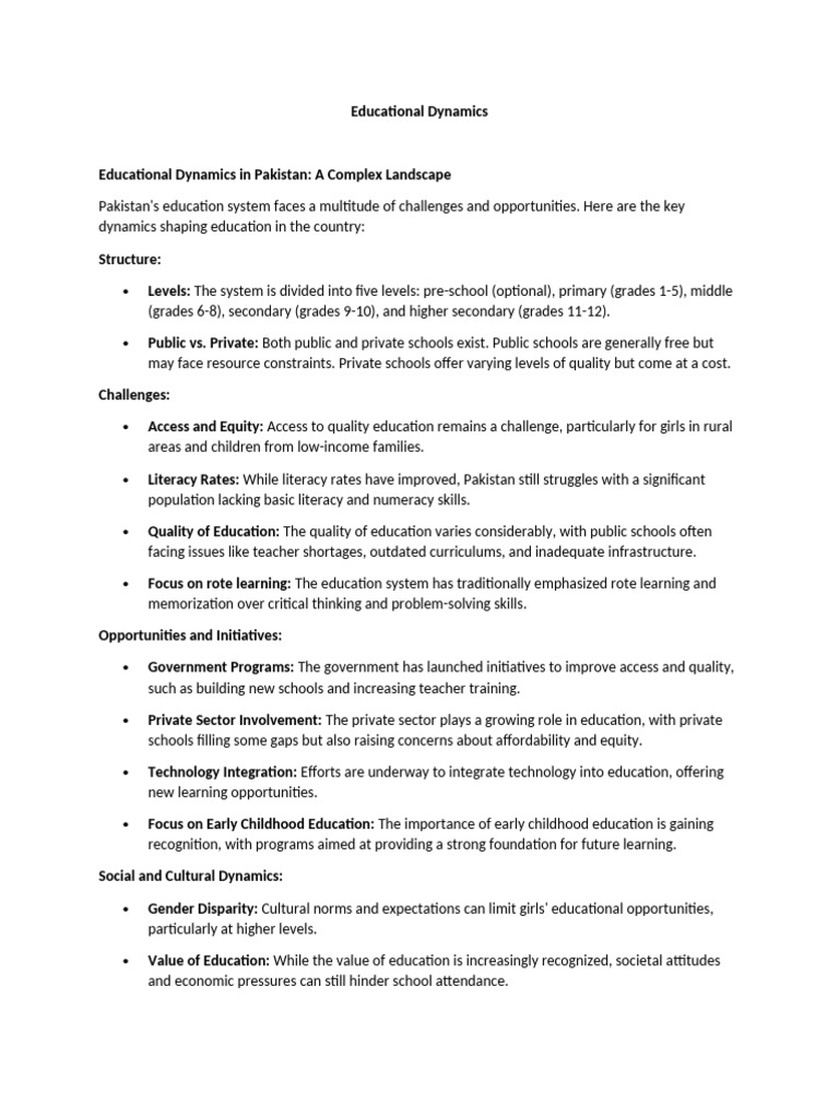 Educational Dynamics Pdf