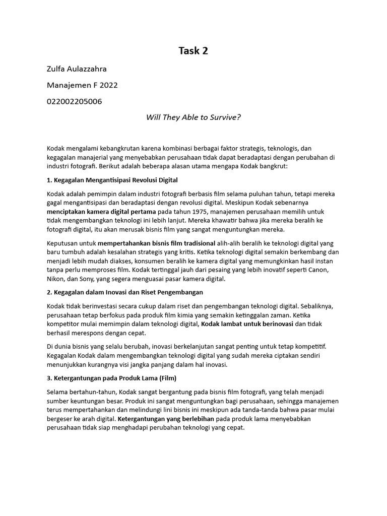 Task 2 KODAK | PDF