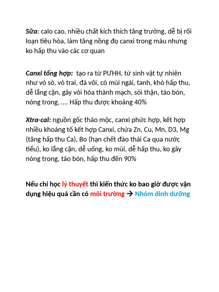 So Sánh Các D NG Canxi | PDF