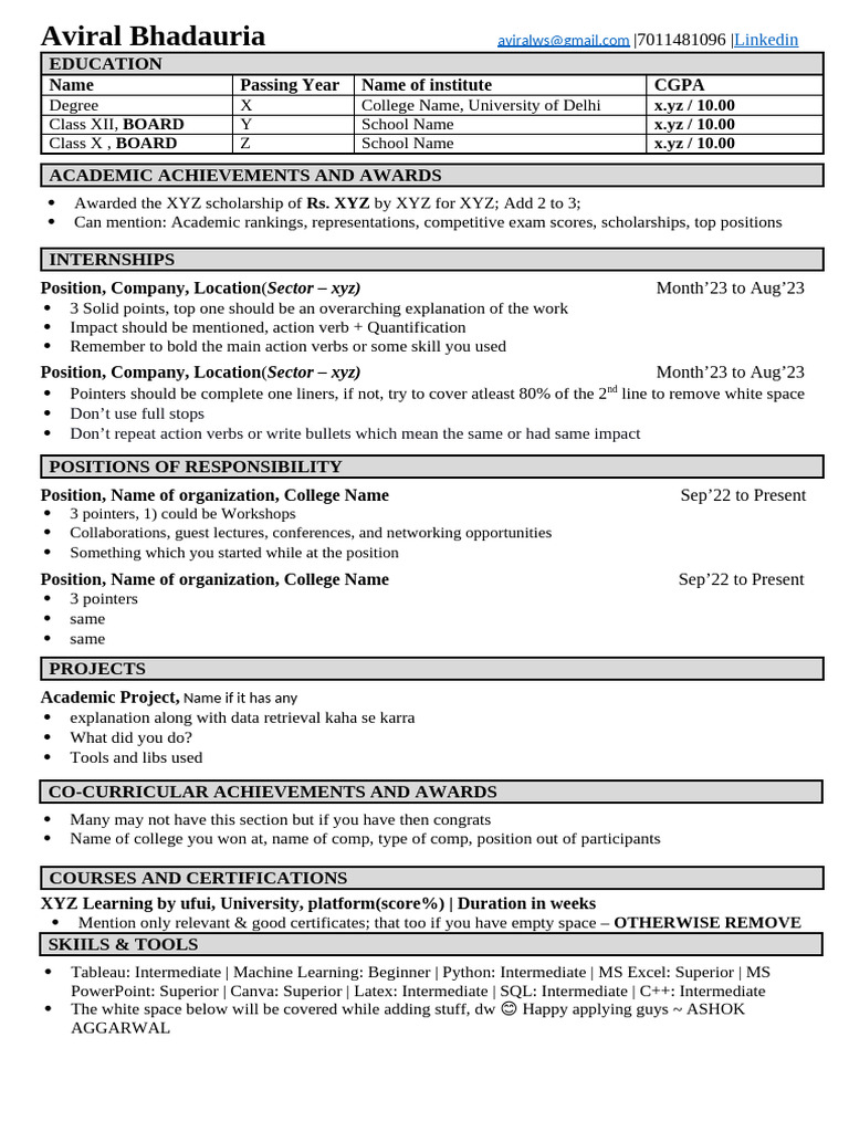 CV Template | PDF