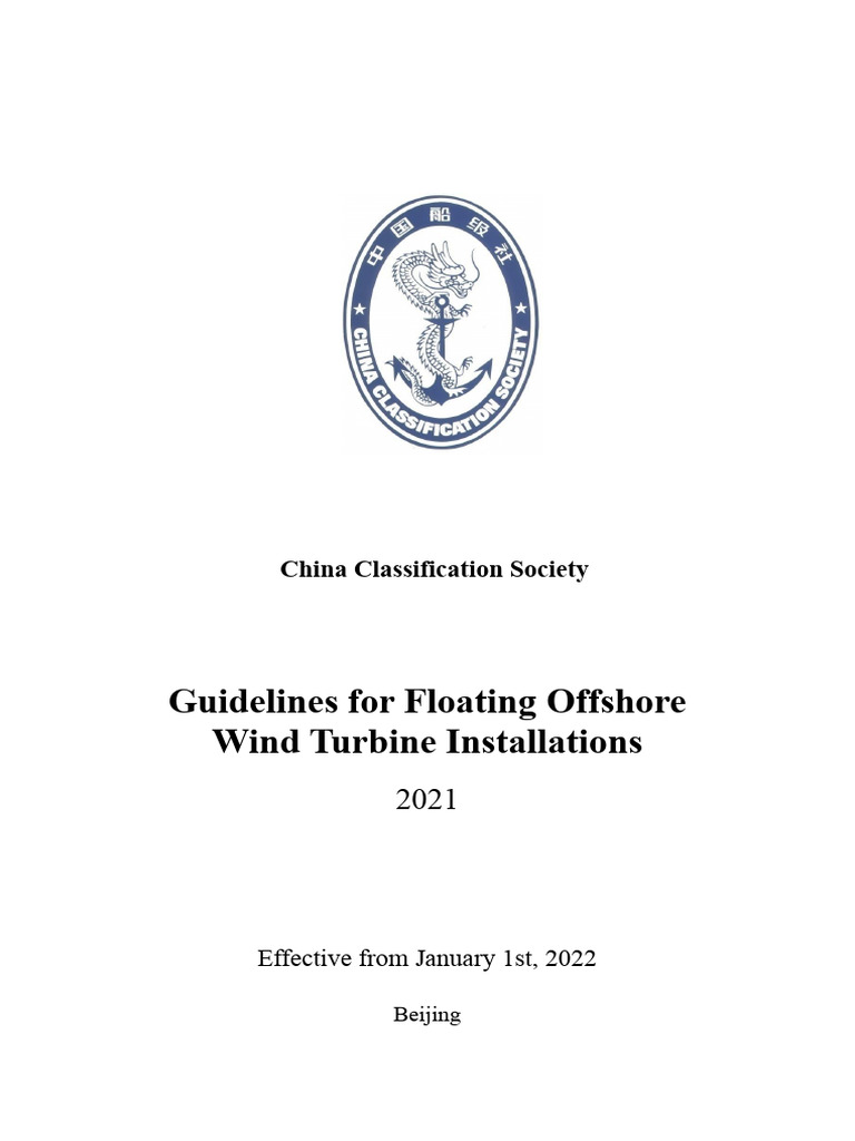 China Classification Society Guidelines For Floating Offshore Wind ... China Classification Society Guidelines For Floating Offshore Wind ...