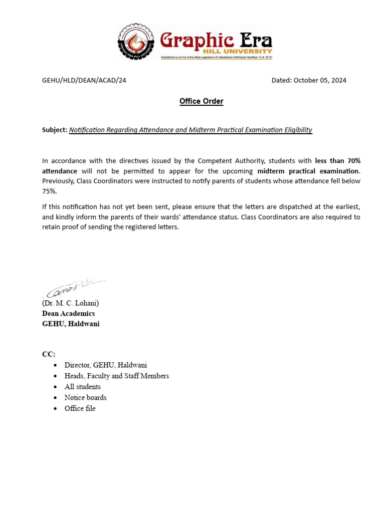 024 - Notice To Debar The Students 05-10-2024 | PDF