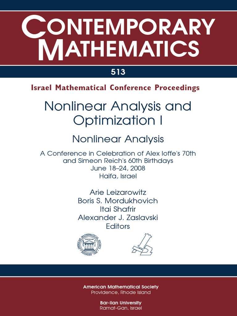 Nonlinear Analysis And Optimization I Nonlinear Analysis Pdf