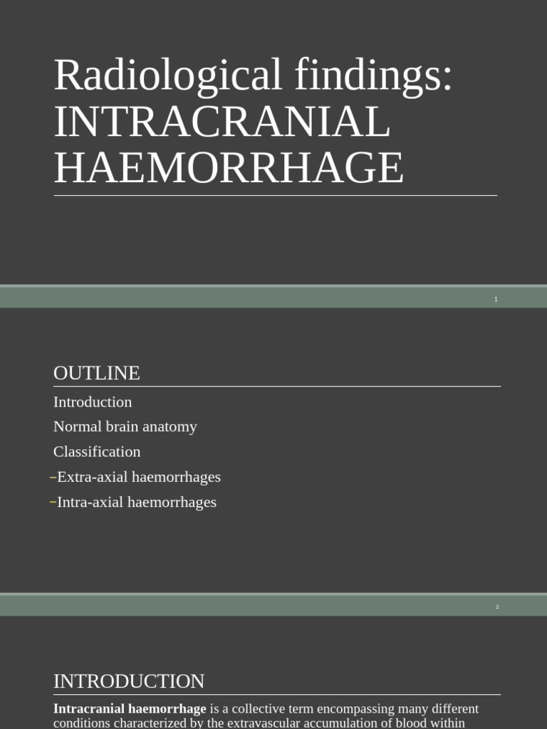 Intracranial Haemorrhages | PDF