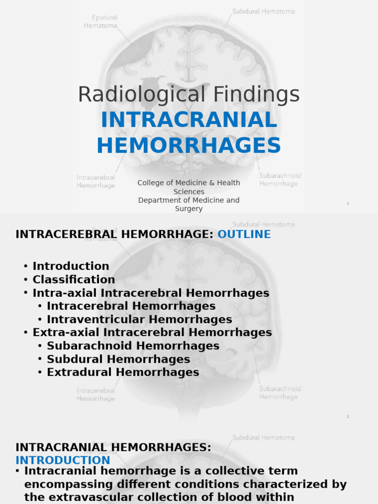 ICH Radiology | PDF