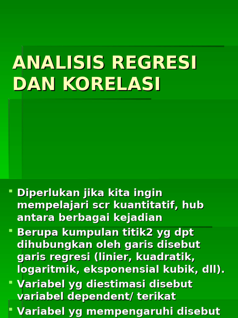 Regresi Dan Korelasi | PDF