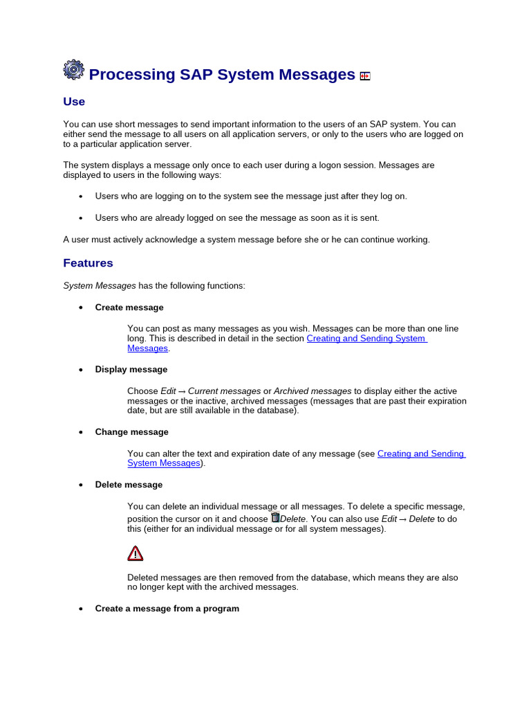 Processing SAP System Messages | PDF