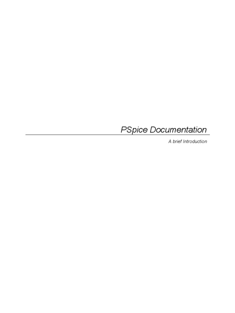 PSpice Documentation | PDF | Spice | Electronics