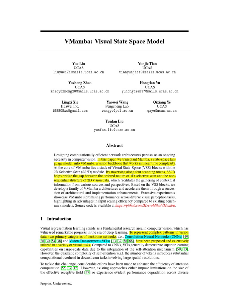 2024 VMamba | PDF