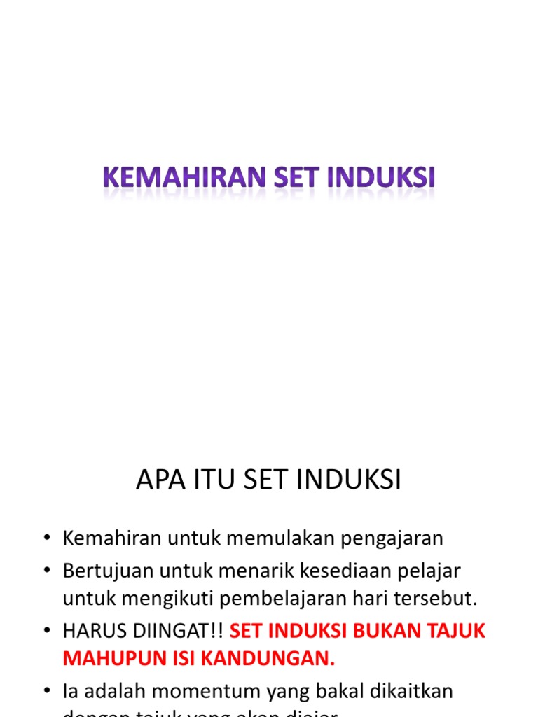 Kemahiran Set Induksi | PDF