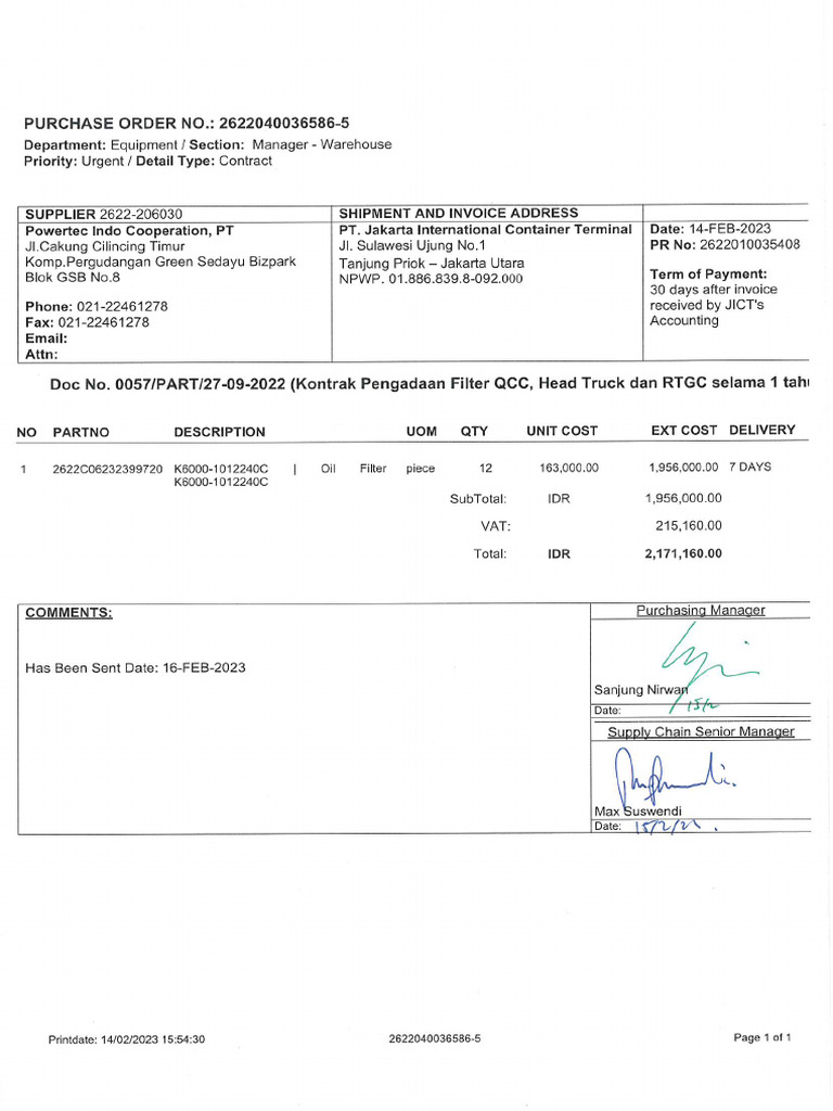 CPO 2622040036586-5 2622010035408 Powertec Indo | PDF