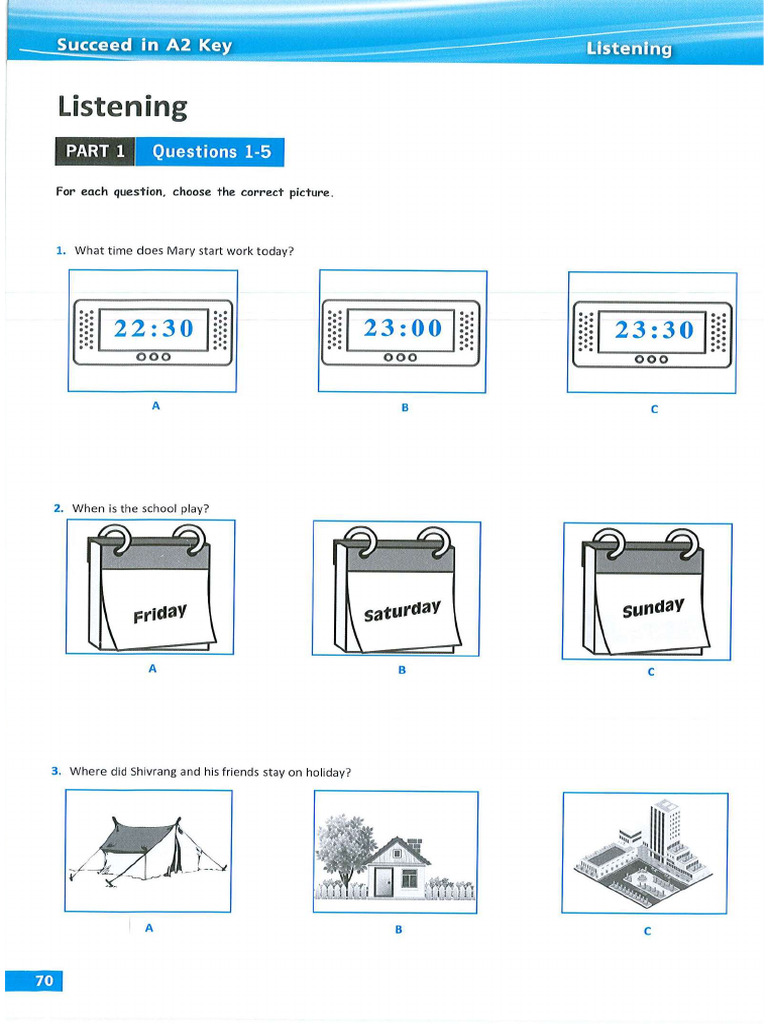 Listening KET Succeed Test 5 | PDF