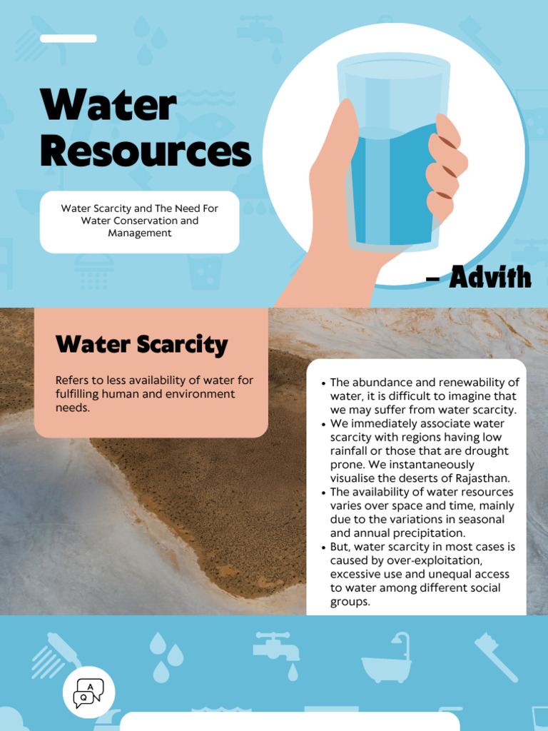 Water Scarcity and Its Conservation - Advith | PDF