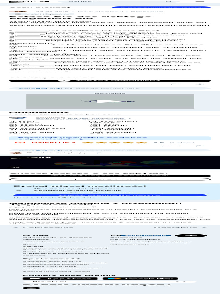 Setzen Sie Das Richtoge Fragewort Ein. Wann, Warum, Was, Was, Welchen ...