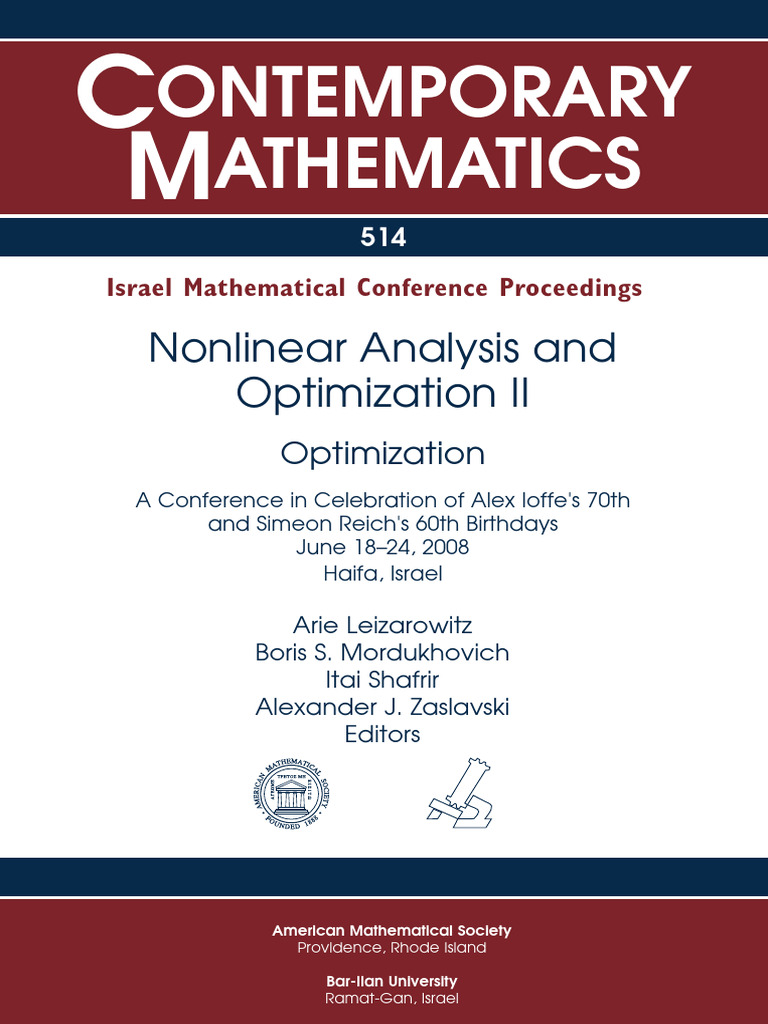 Nonlinear Analysis and Optimization II - Optimization | PDF | Optimal ...