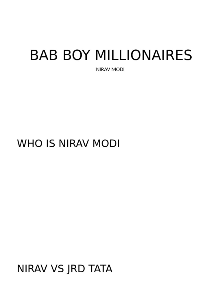 Bad Boy Millionaires Nirav Modi | PDF
