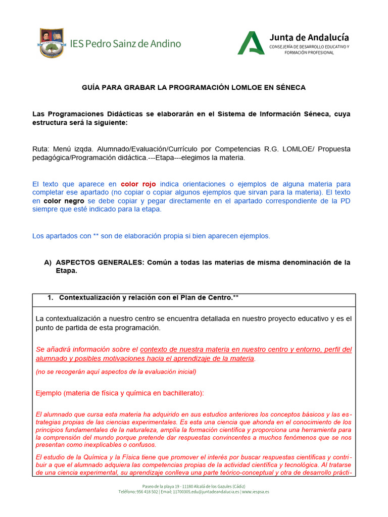 Guía Detallada Programación Dicáctica LOMLOE | PDF | Evaluación | Crecimiento personal y profesional
