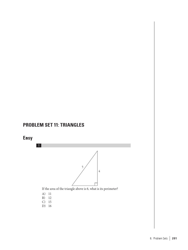 SAT Math Problem Set-triangles | PDF