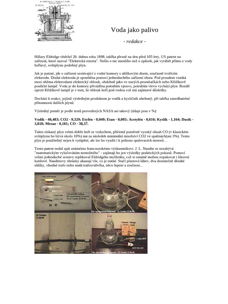 Voda jako palivo | PDF