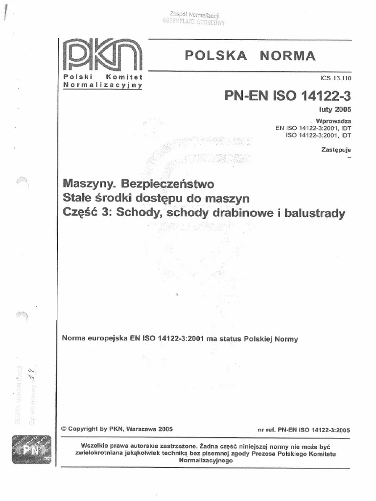 PN-EN ISO 14122-3 Maszyny | PDF