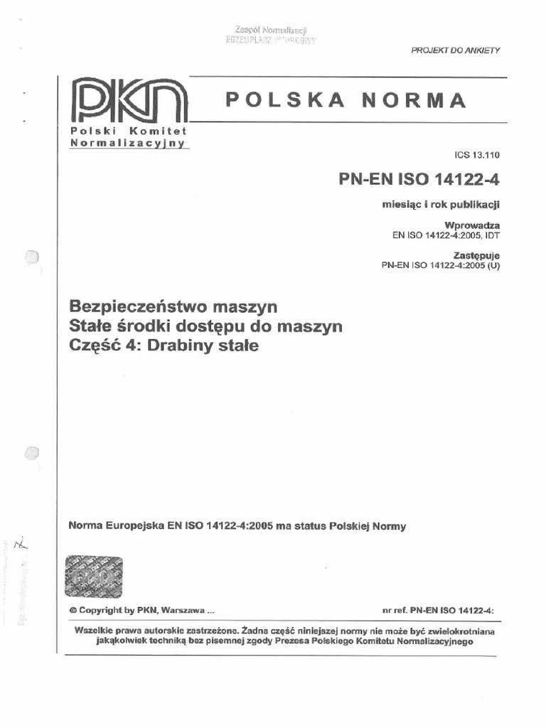 PN-EN ISO 14122-4 Maszyny | PDF