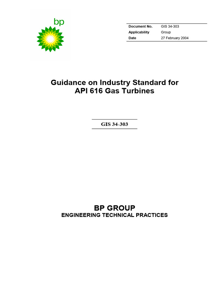 GIS 34-303 - API 616 Gas Turbines - 0900a86680039ece | PDF