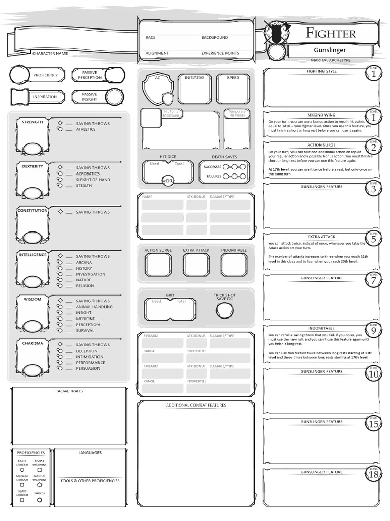 456029-Character Sheet Fighter-Gs Fillable | PDF