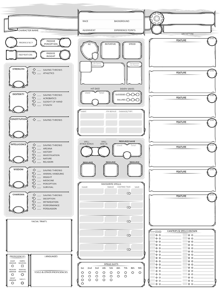 456029-Character Sheet Caster B Fillable | PDF
