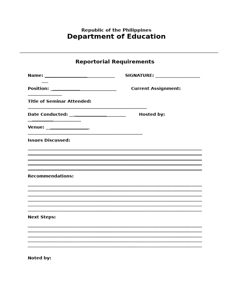 REPORTORIAL-REQUIREMENTS FORM | PDF