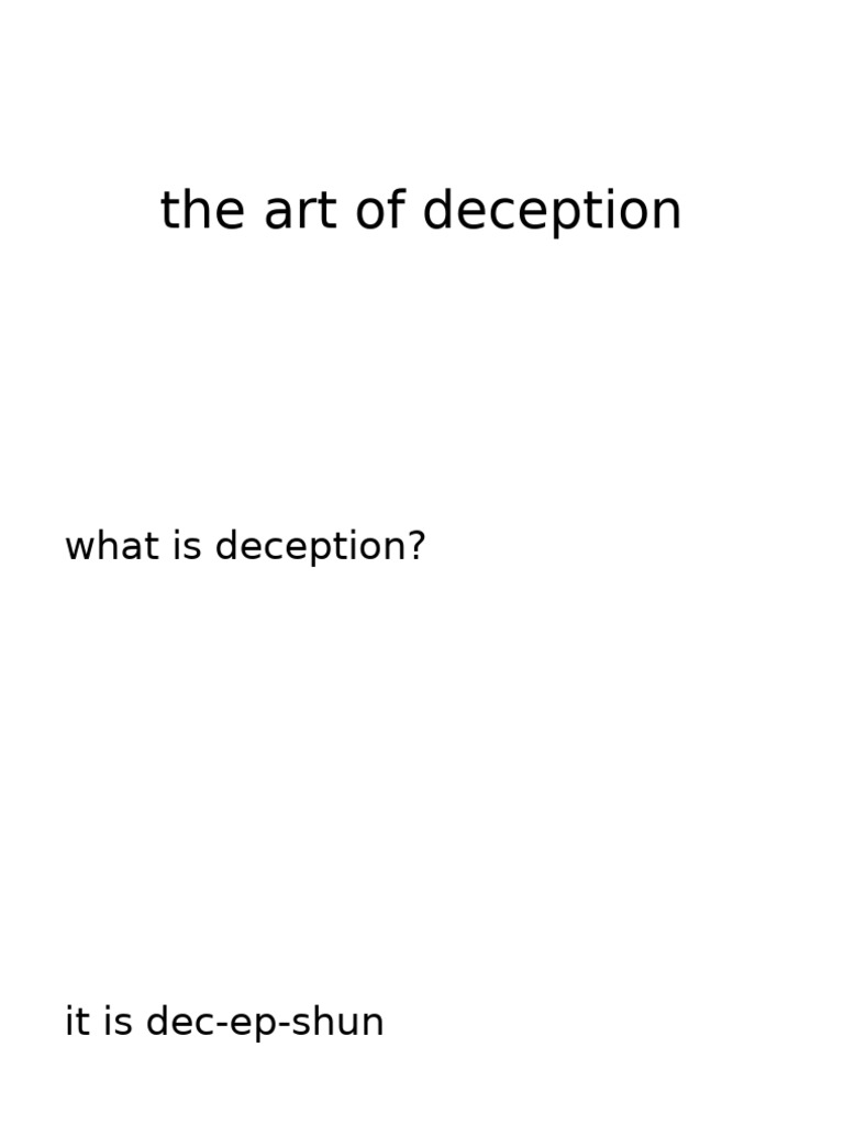 Understanding Deception | PDF