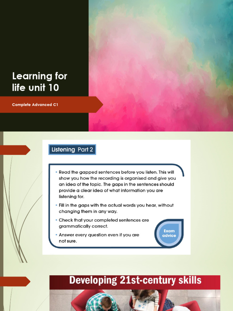 Learning For Life Unit 10 p.107 Listening Part 2 | PDF