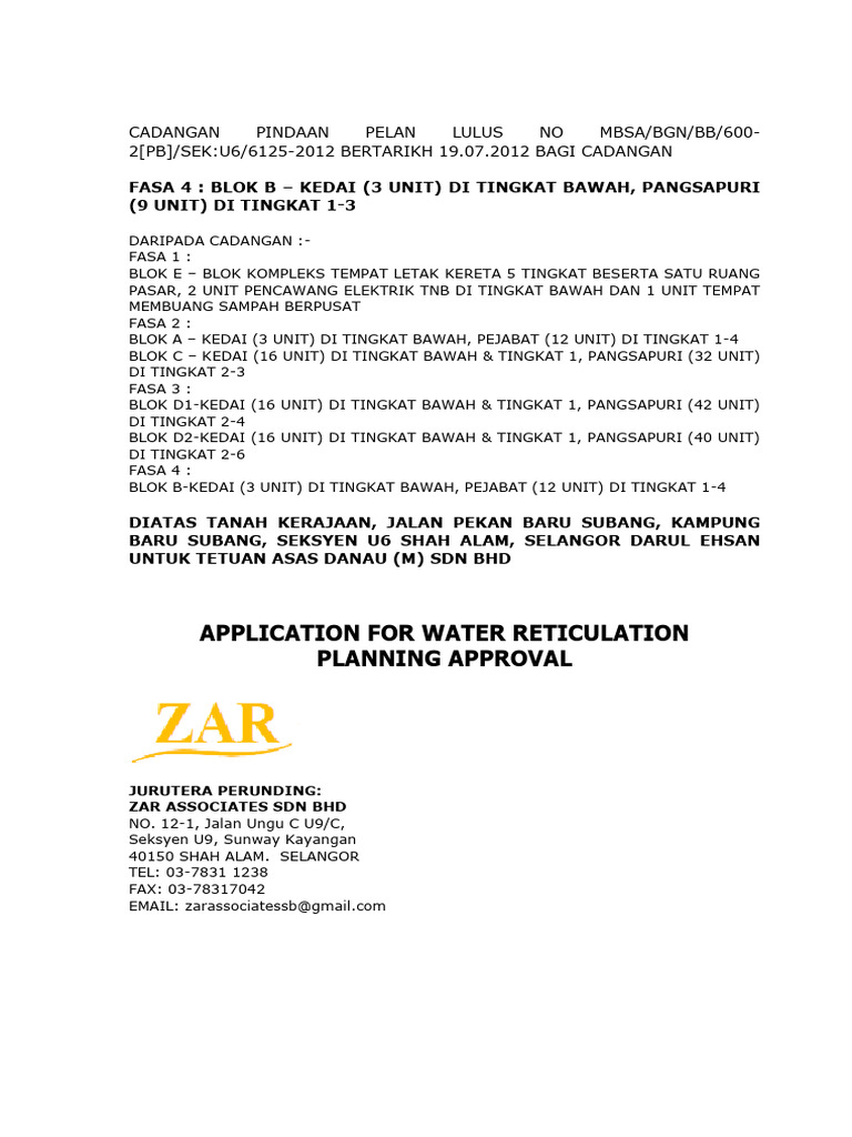 Planning Syabas - Water Demand Before & After | PDF