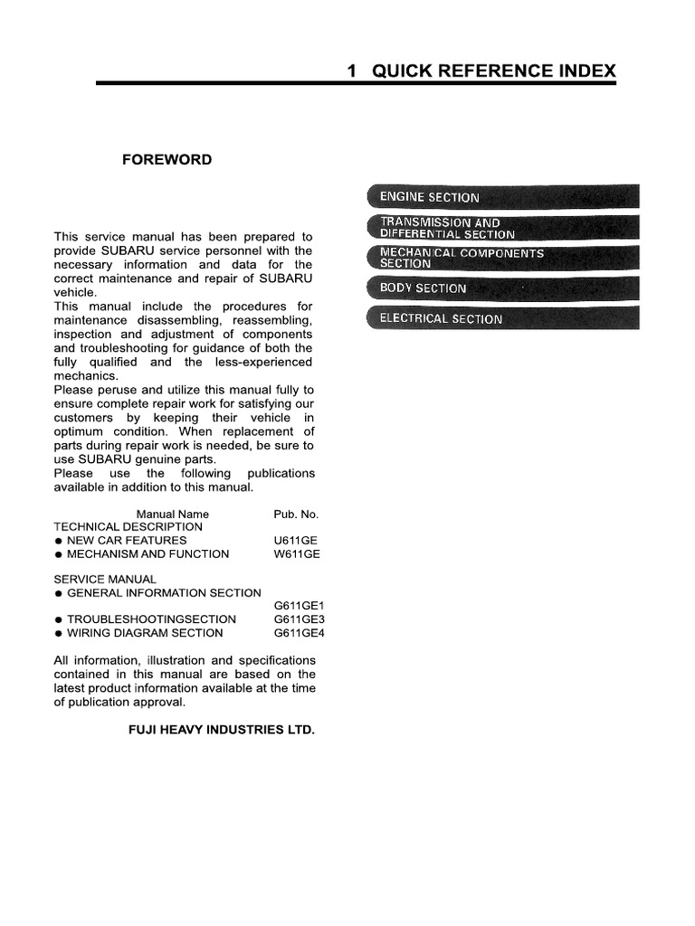 Subaru e12 Manuale d Officina English Compressed | PDF