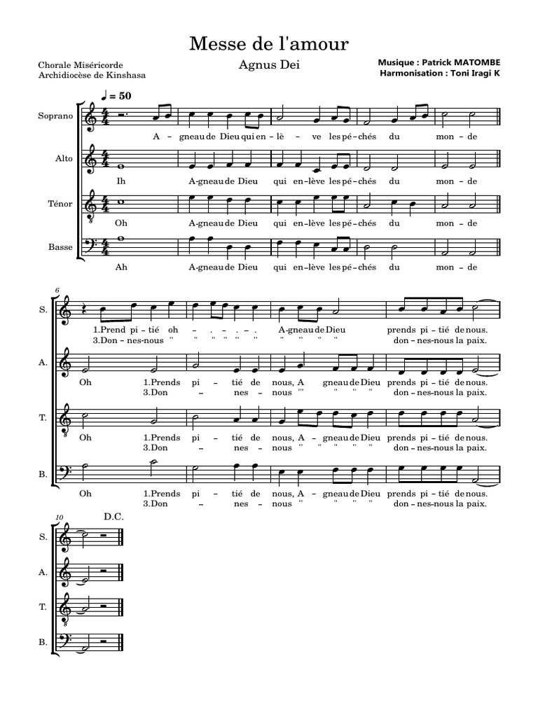 Messe de l'amour-Agnus Dei | PDF
