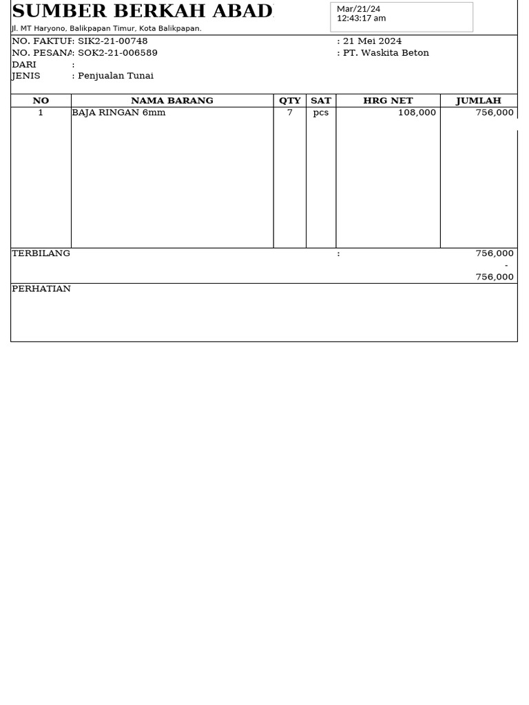 Nota besi | PDF