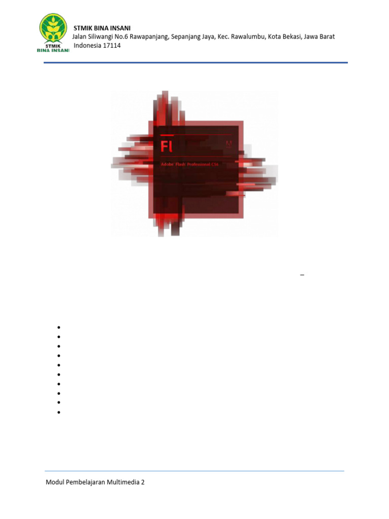 PERTEMUAN 1 - Pengenalan Dan Instalasi Adobe Flash | PDF