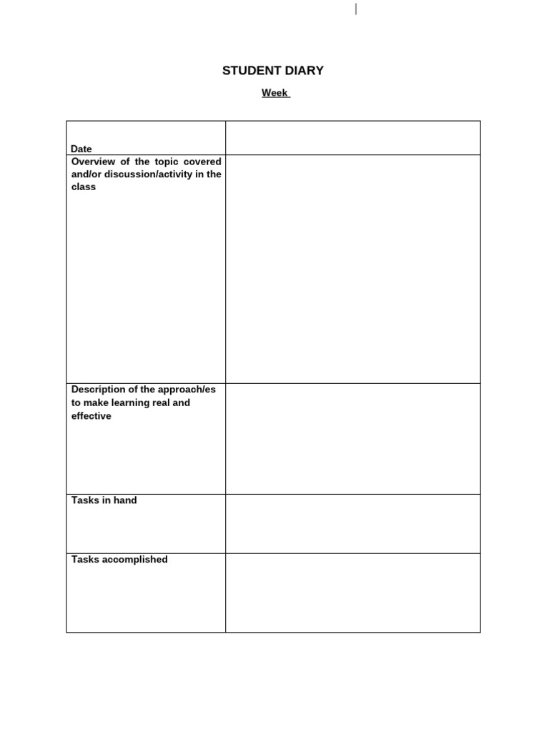 Student Diary | PDF