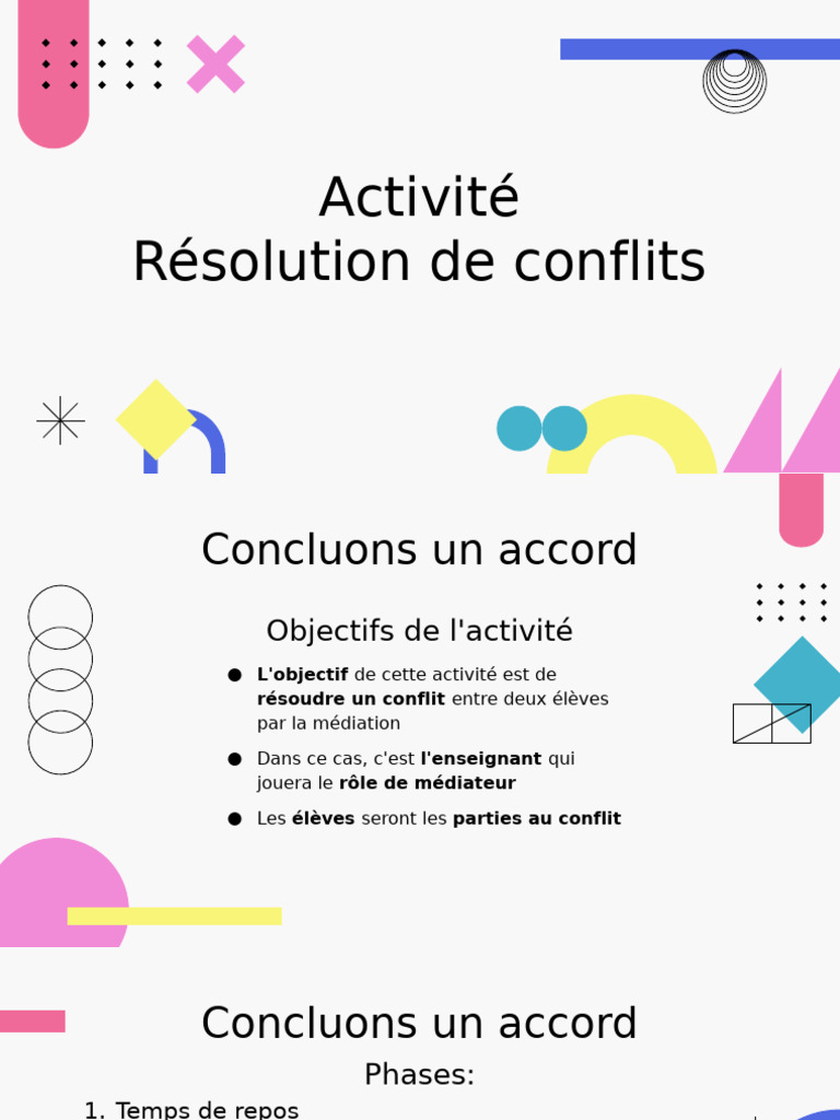 FR Conflict Resolution Activity by Slidesgo | PDF