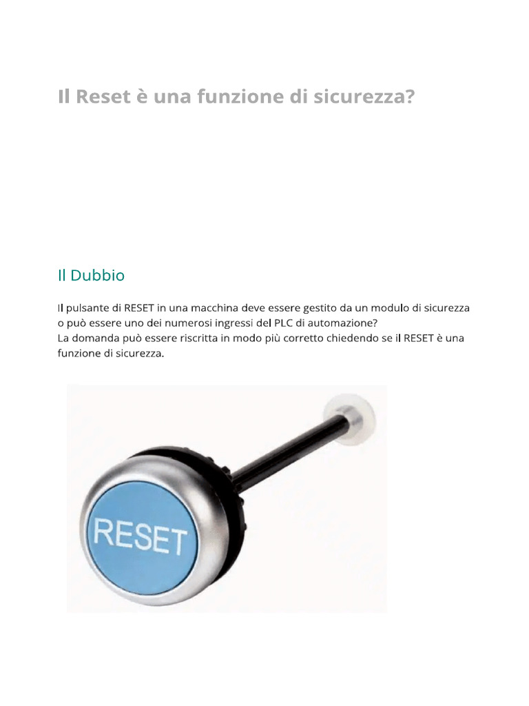 Funzione Di Reset | PDF
