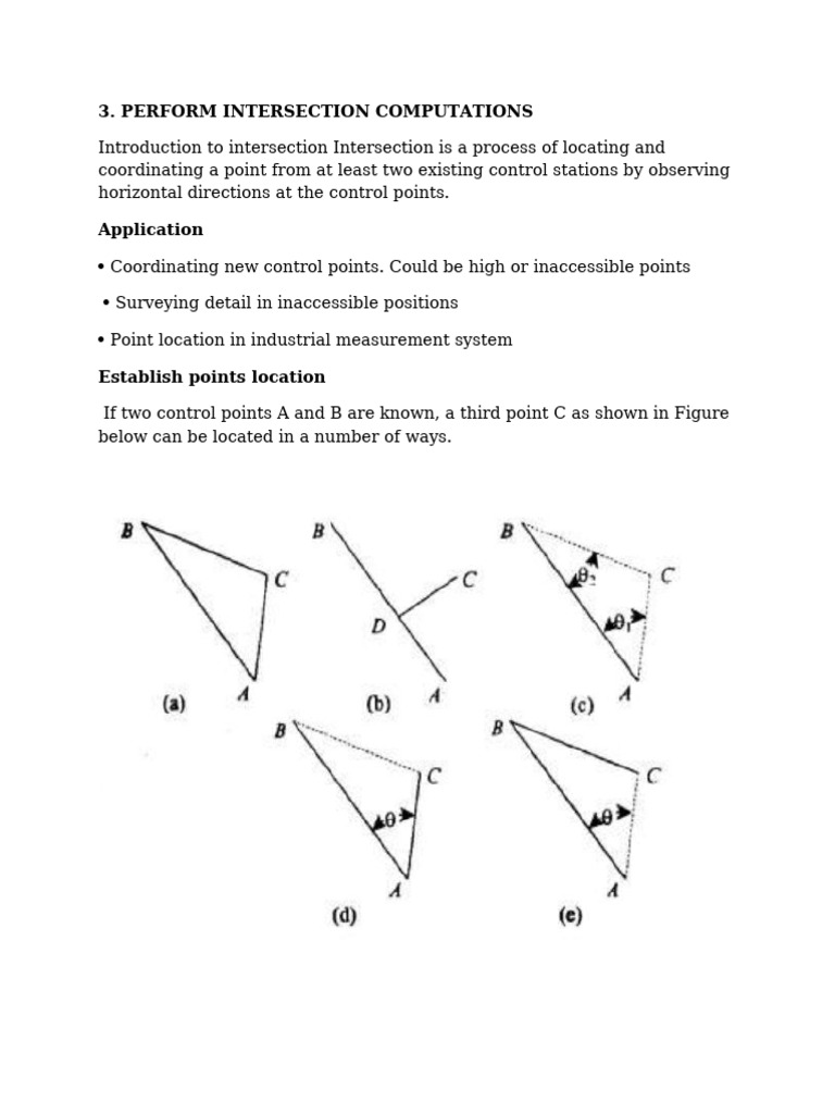 Intersection and Resection in Surveying | PDF | Surveying | Teaching ...