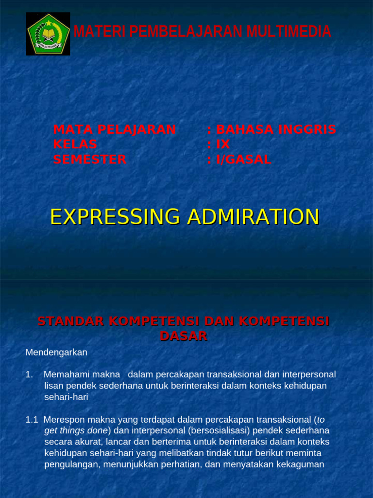 Expressing Admiration | PDF