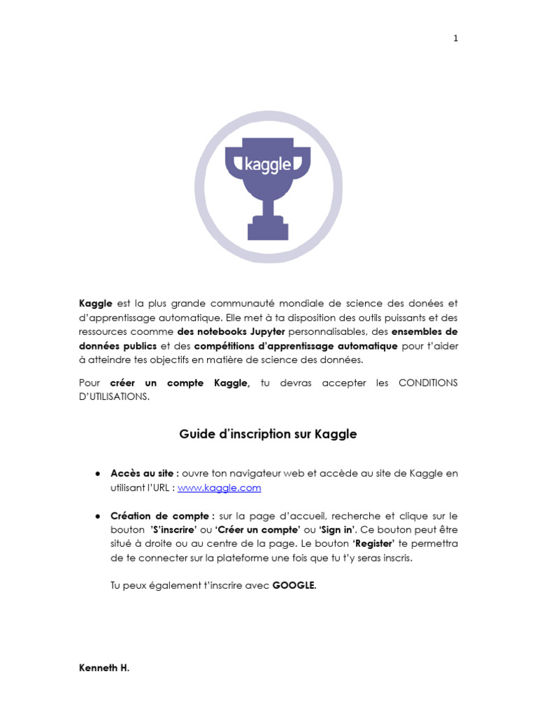 Premier pas avec Kaggle | PDF