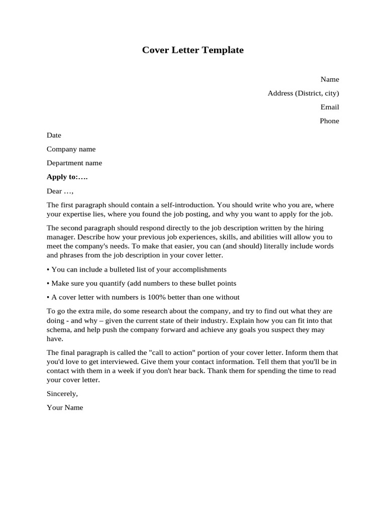 Résumé and Cover Letter Template | PDF