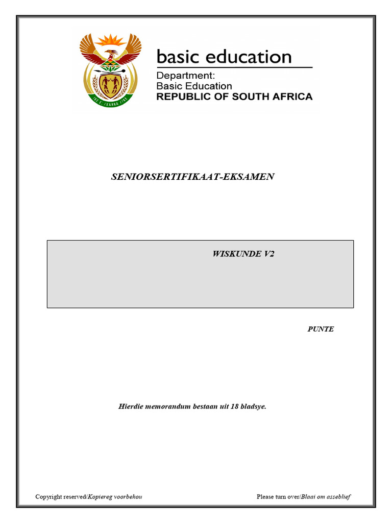 Mathematics P2 June-July 2015 Memo Afr & Eng | PDF