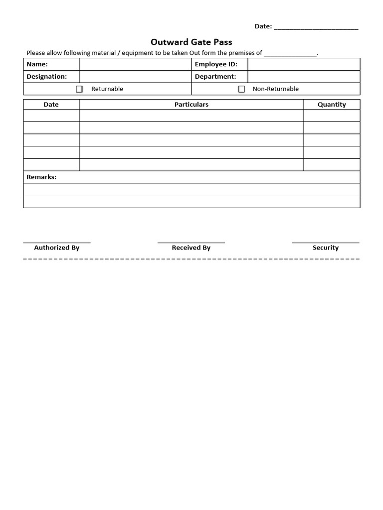 Gate Pass - Draft Final | PDF