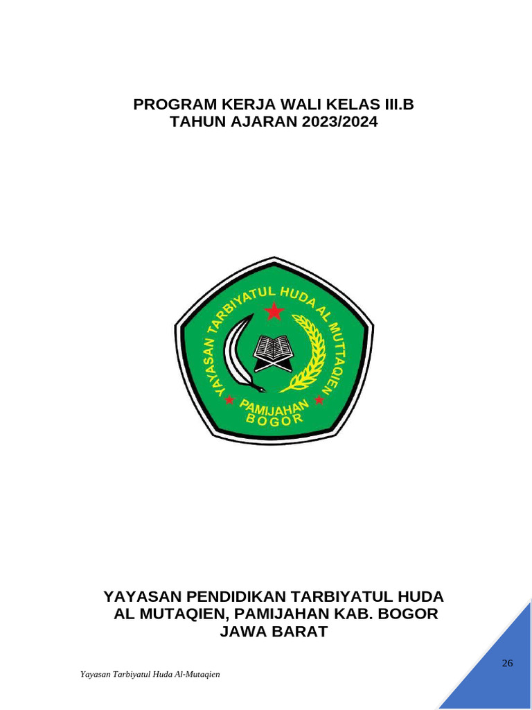 CONTOH-PROGRAM-KERJA-WALI-KELAS | PDF