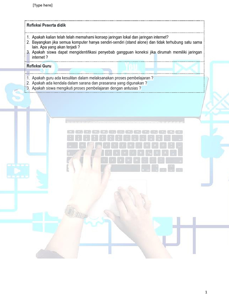 1_MA_Jaringan Komputer dan Internet_Instrumen Refleksi | PDF