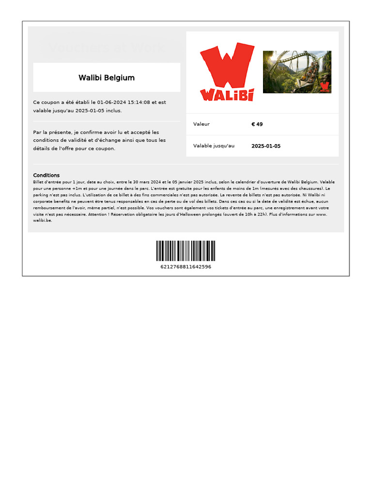 Ticket Walibi 5 | PDF