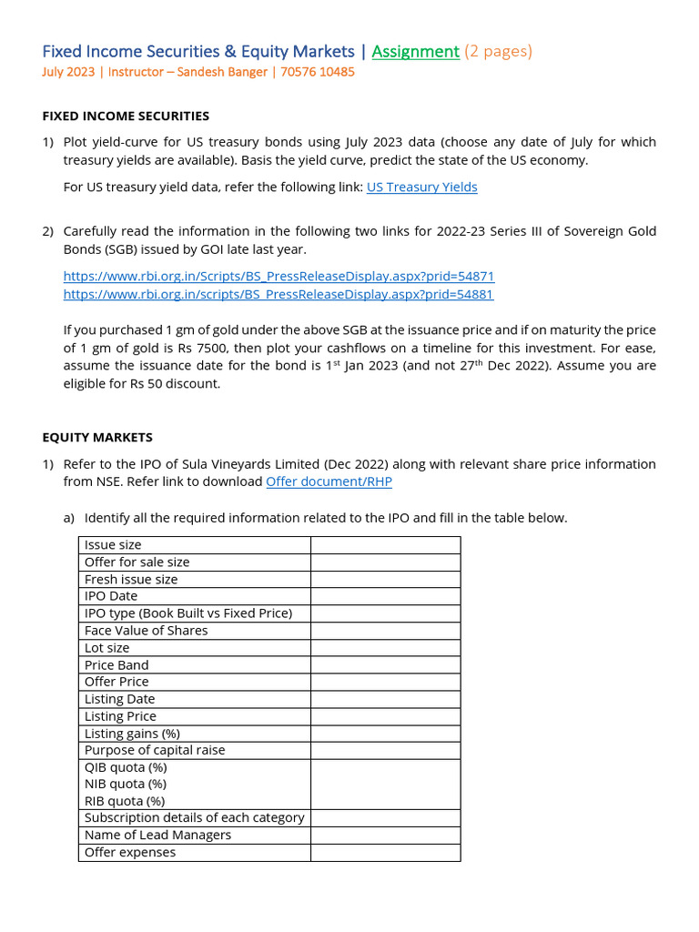 1-Assignment-FIS and Equity | PDF